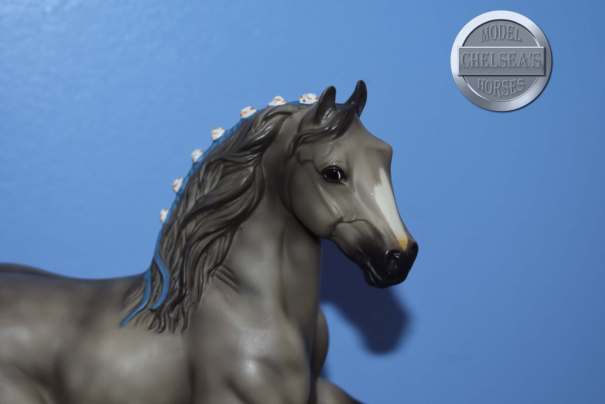 Grey with Blue Bobs-Shire Mold-Breyer Classic – Chelsea's Model Horses